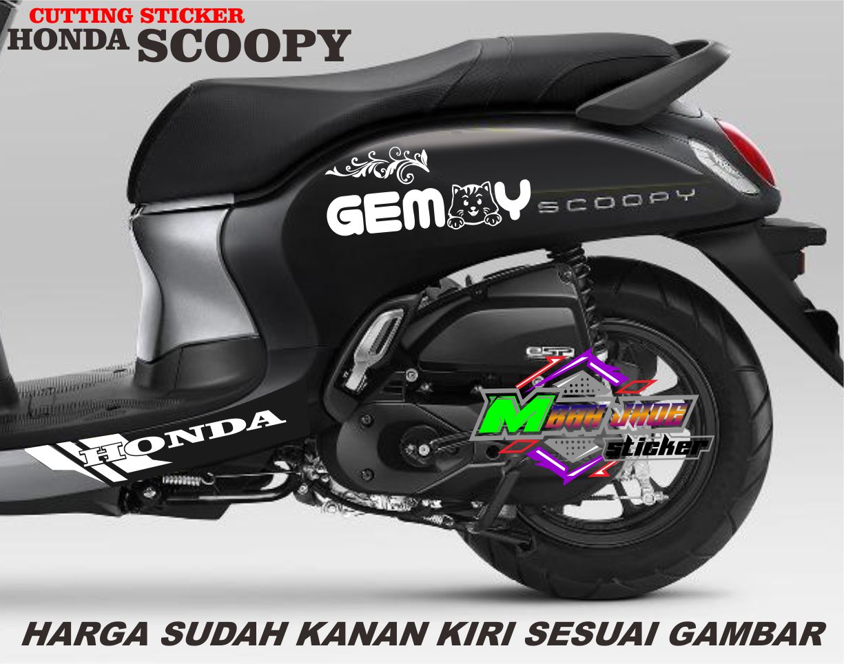 Stiker Gemoy Honda Scoopy Body Hitam | Lazada Indonesia