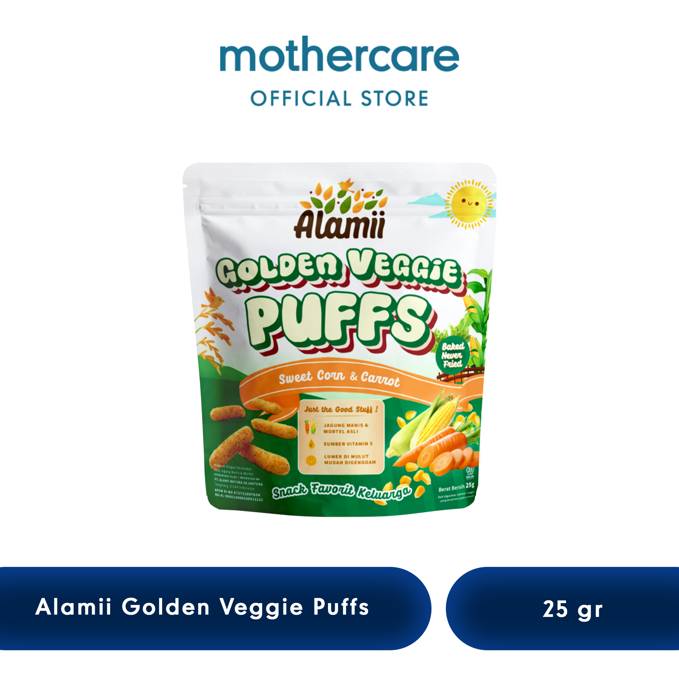Alamii Golden Veggie Puffs 25 - Cemilan Sehat Anak Rasa Jagung Wortel ...