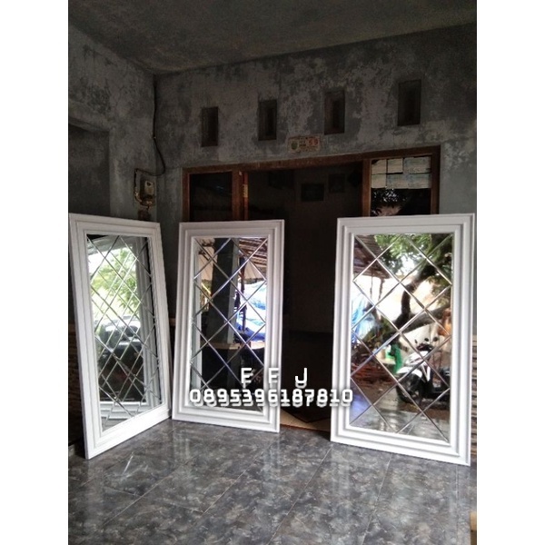 figura kaca bevel 3 dimensi cermin hias dinding figura cermin minimalis ...