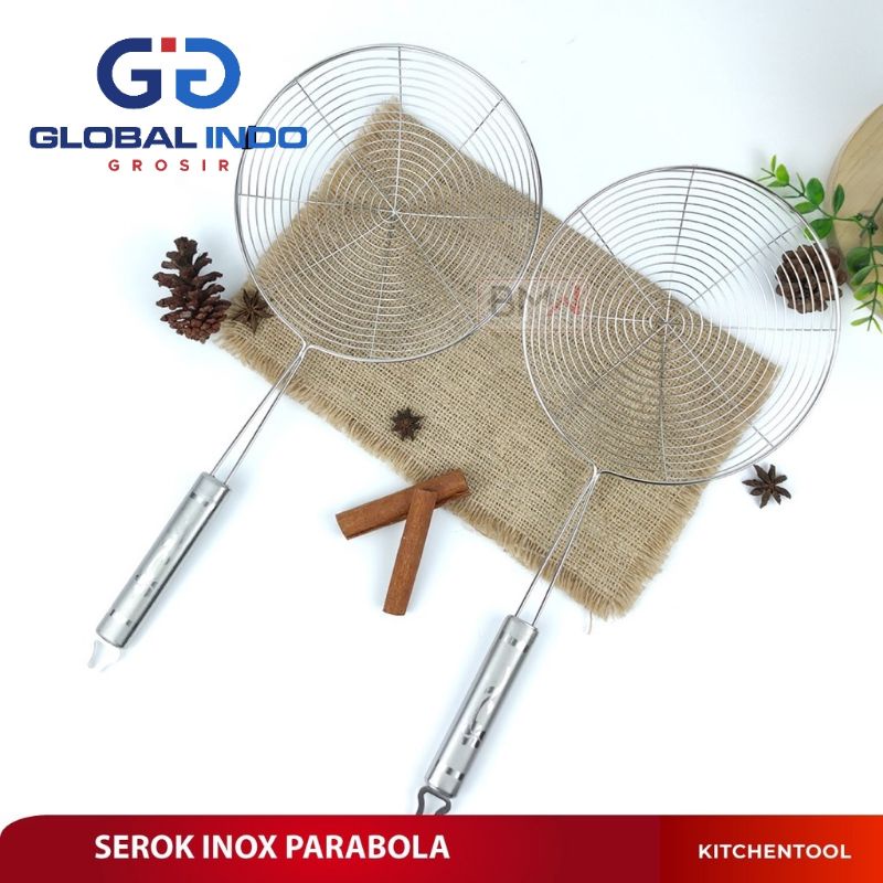 BMW SEROK PARABOLA 20 CM/SARINGAN TIRISAN/SEROK INOX MASAKAN KRUPUK ...