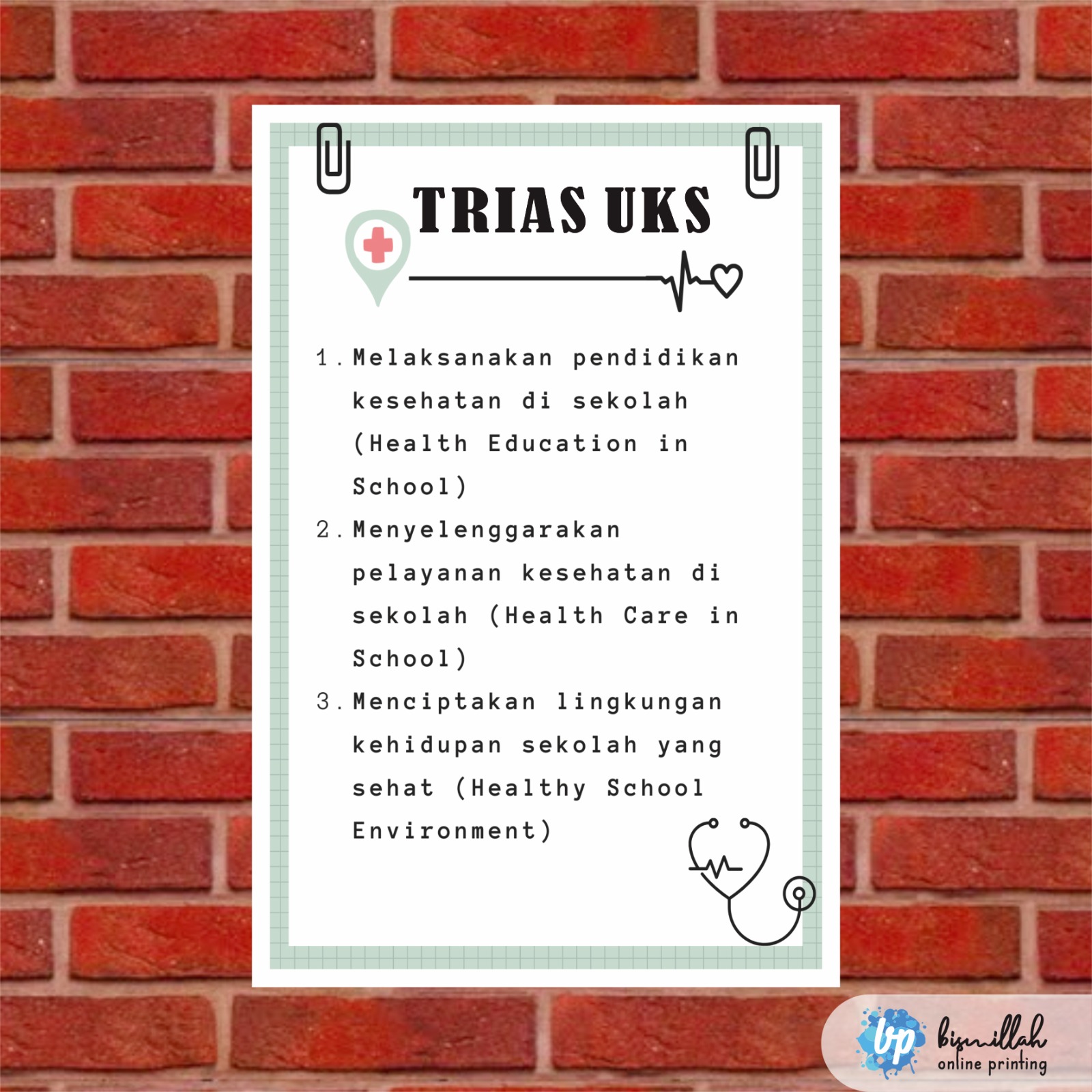 Poster Kesehatan TRIAS UKS | Lazada Indonesia