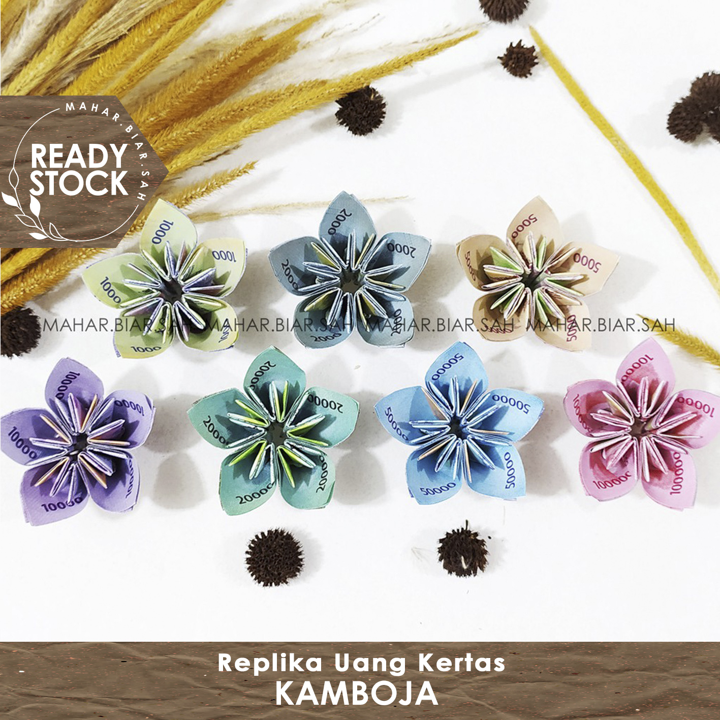 RS Origami Bunga Kamboja dari replika Uang Kertas / Mahar / Seserahan ...