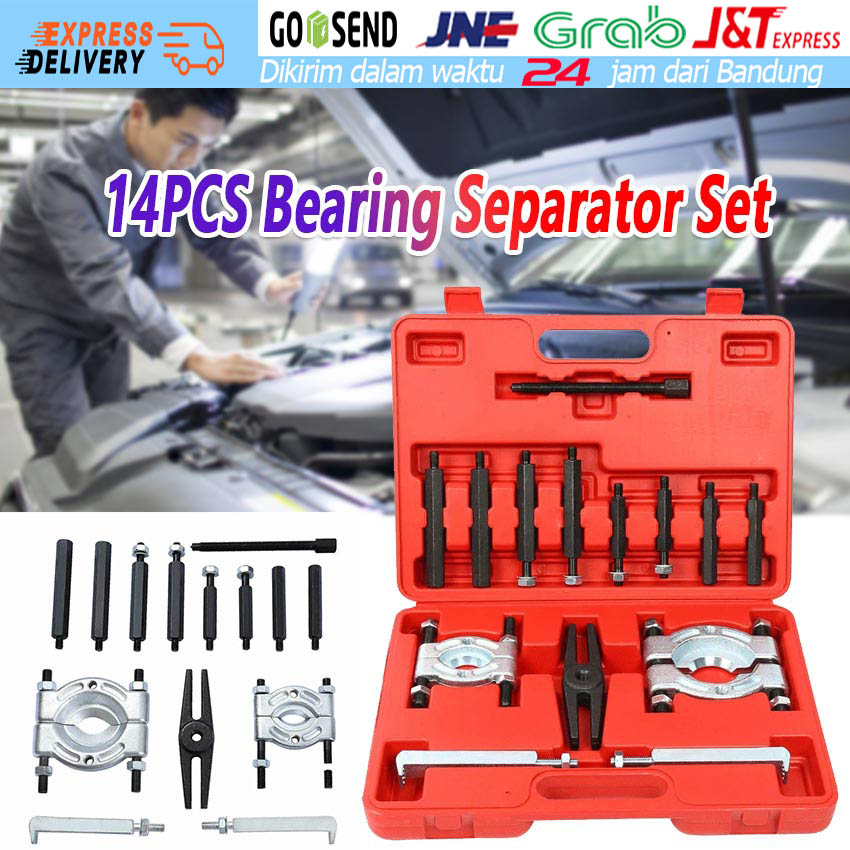 14PC Bearing Separator Set Mechanical Double Disc Pull Type Disc Puller ...
