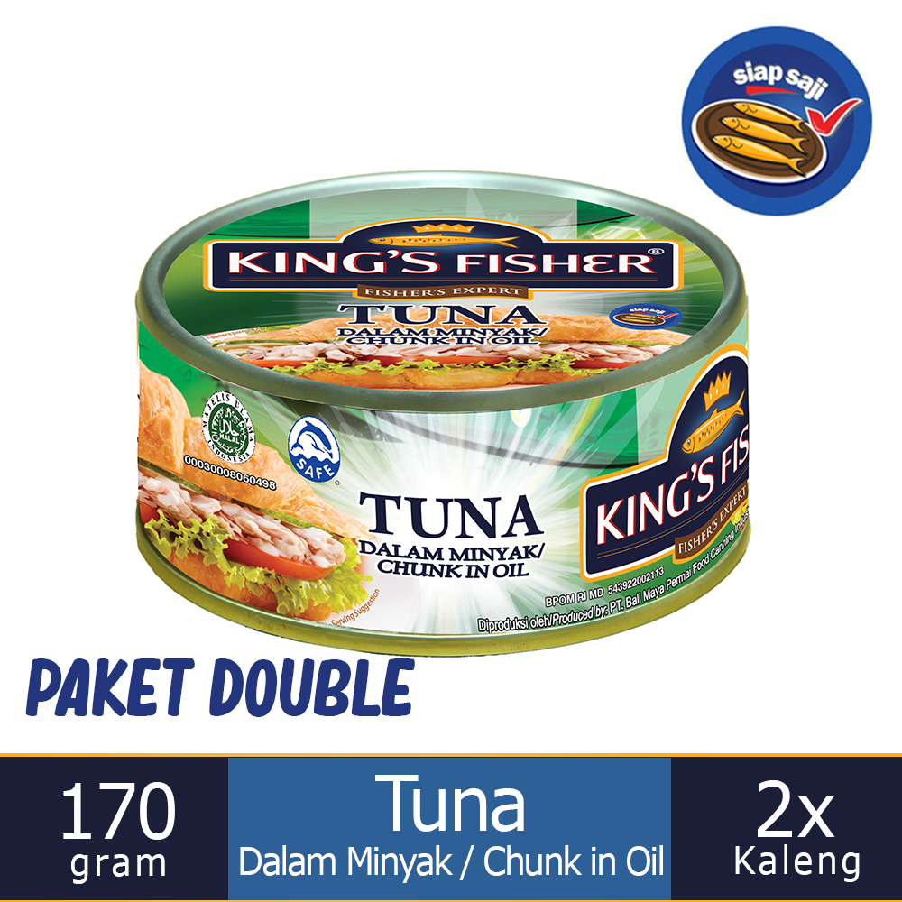 Paket 2 pcs King's Fisher Tuna dalam Minyak Nabati Tuna in Oil Daging ...