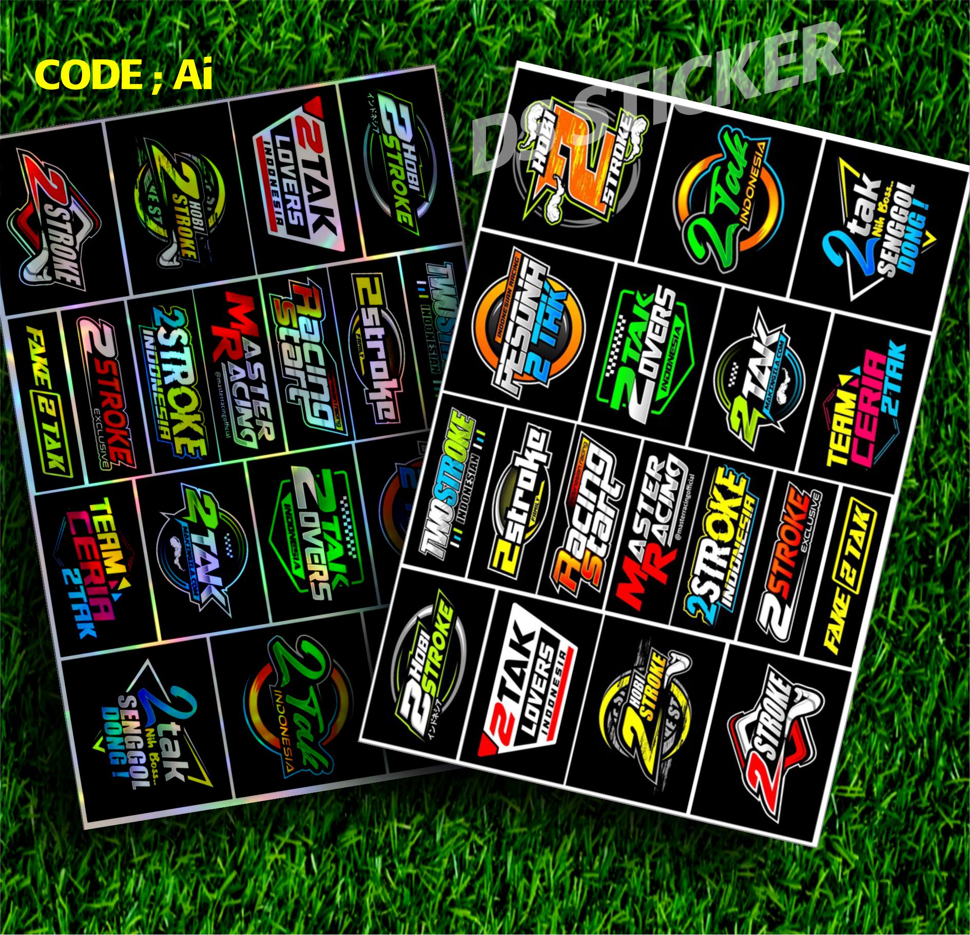 Ai Sticker Paket 2 Tak Lovers 2 Stroke Stiker herex Hologram & Vinyl ...