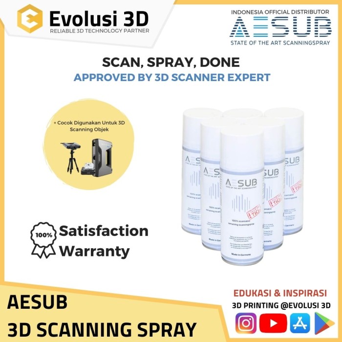 AESUB White 3D Scanning Spray | 3D Scanner Developer Spray | Magnaflux ...