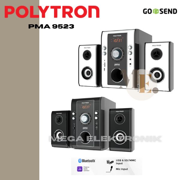POLYTRON PMA 9523 w/b Multimedia Speaker BLuetooth USB Radio FM ...