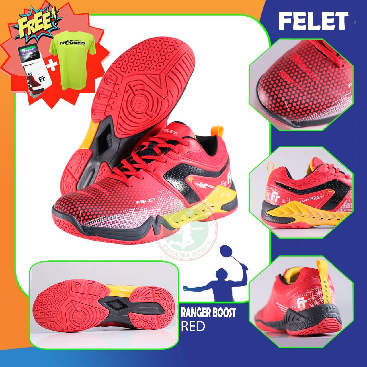 FELET SEPATU RANGER BOOST / SEPATU BADMINTON ORIGINAL | Lazada Indonesia