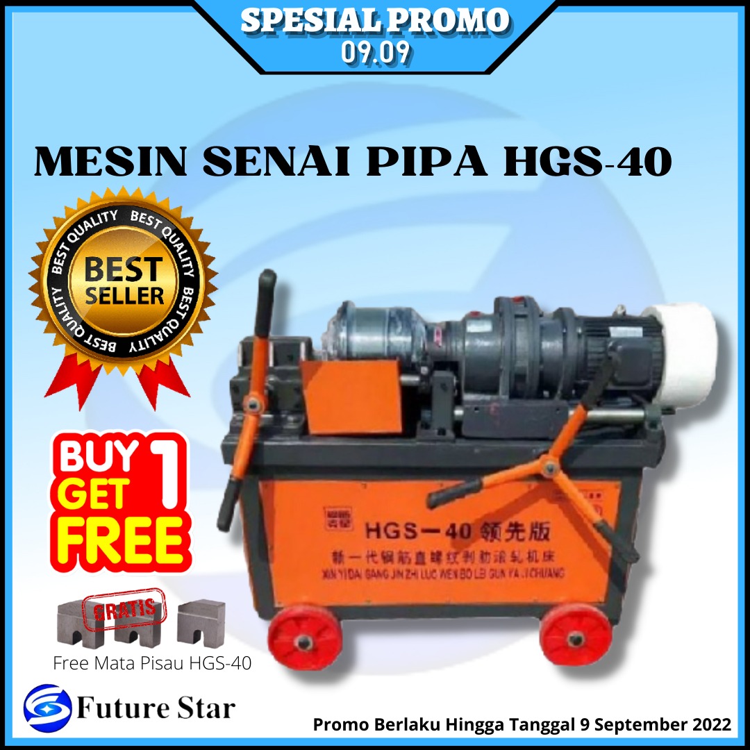 MESIN SENAI/PIPE TREADING MACHINE/MESIN PENGUPAS BESI HGS-40 | Lazada ...