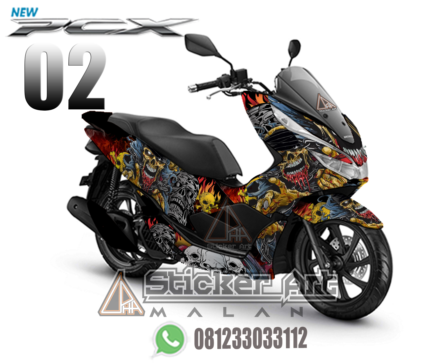 decal sticker honda pcx iron maiden tengkorak skull | Lazada Indonesia