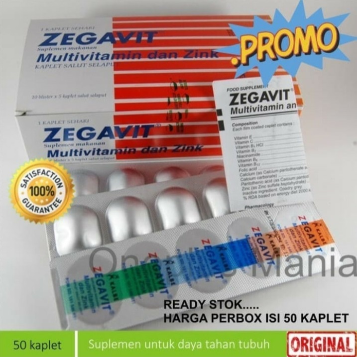 Zegavit multivitamin zink 50 tablet - Zegafit Segafit Segavit | Lazada ...