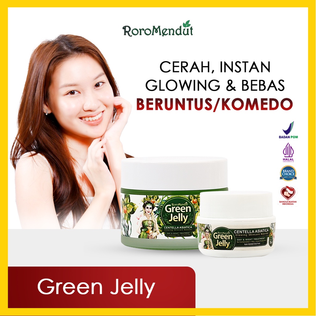 RORO MENDUT GLOWING GREEN JELLY TREATMENT GLOWING JELLY UNTUK KULIT ...