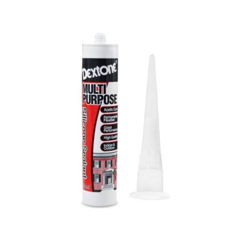 DEXTONE Lem Botol Silicone Sealant Multi Purpose 300 ml - Hitam / Putih / Bening Lem Tabung ...