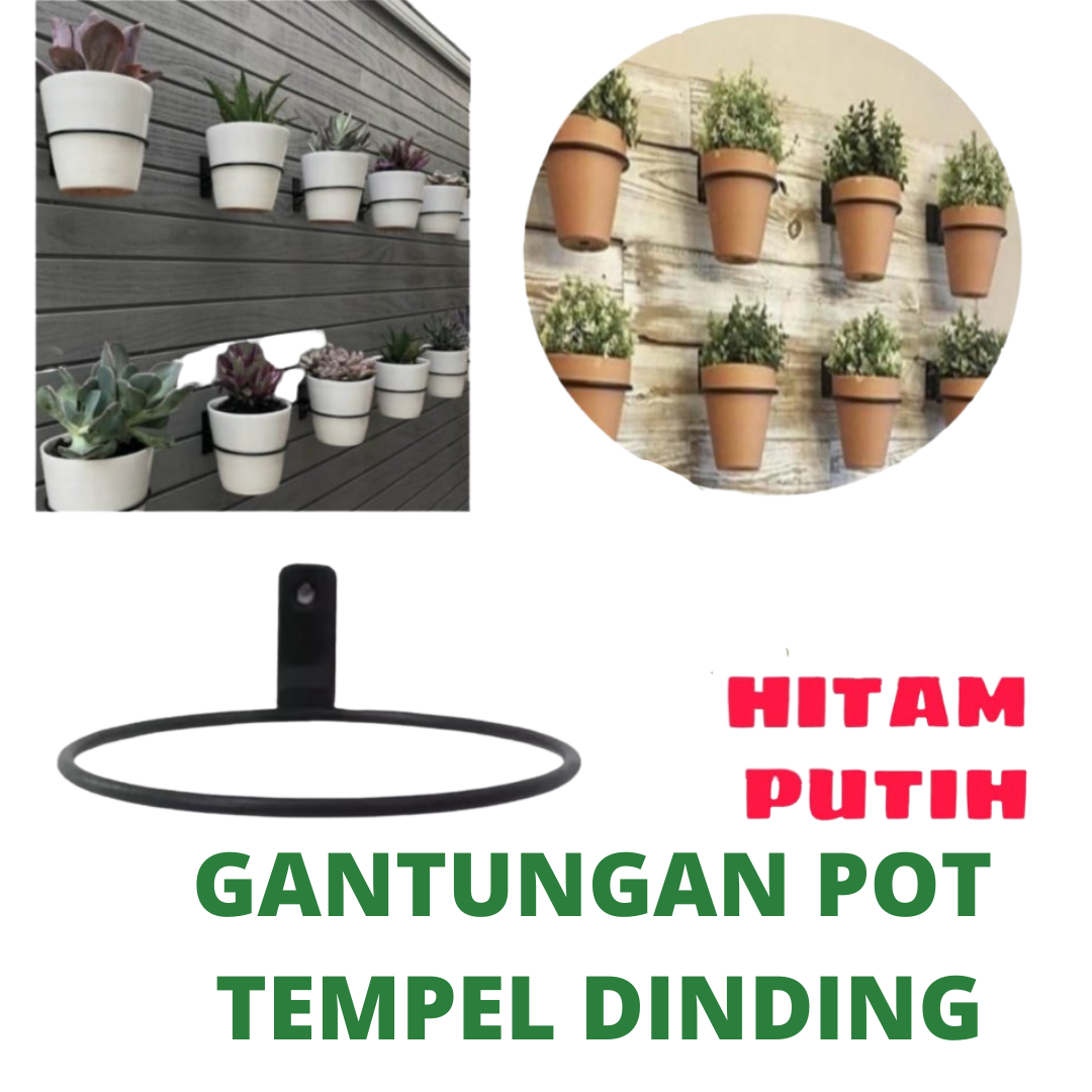 GANTUNGAN POT DINDING TEMPEL rak pot dinding cantolan pot besi | Lazada ...