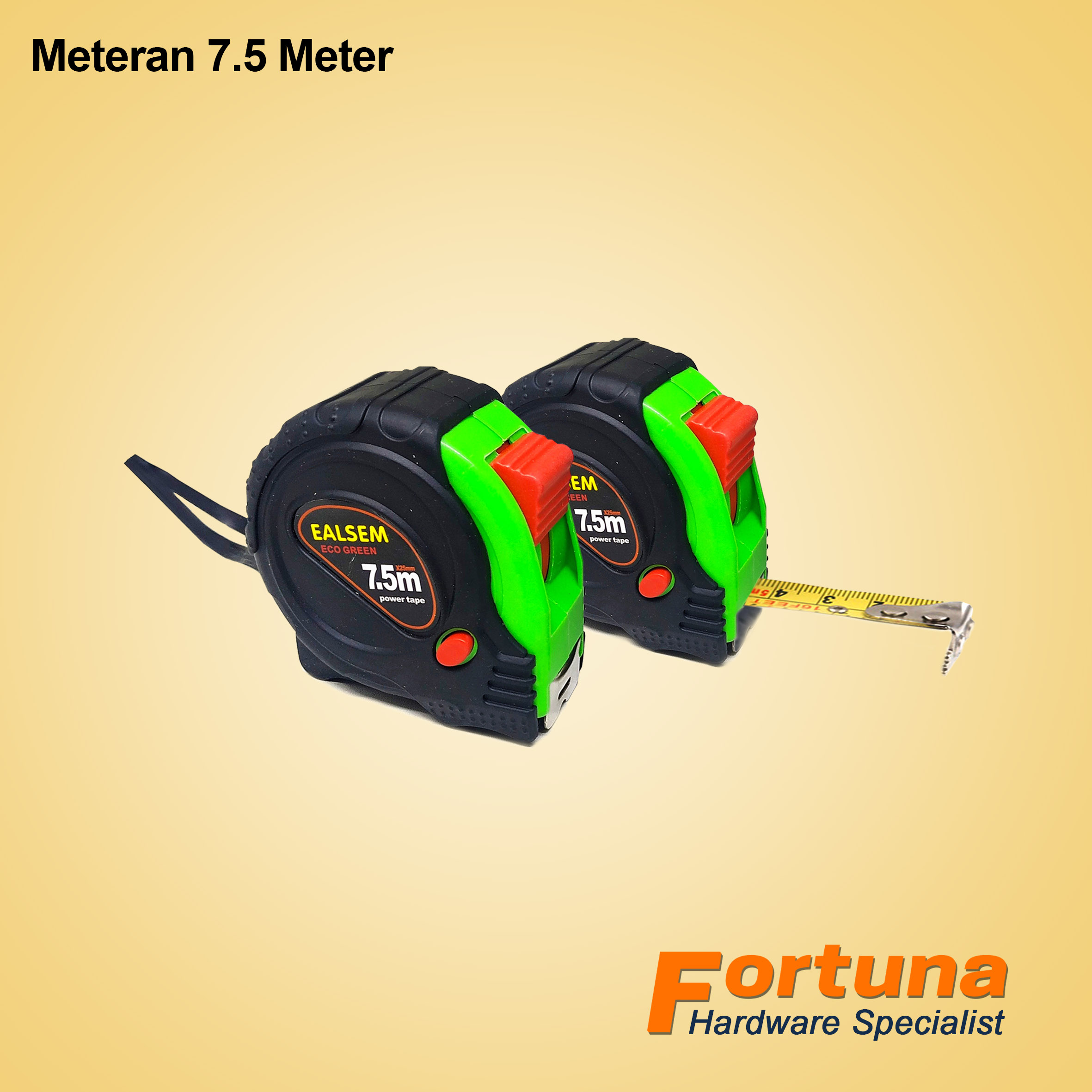 Fortuna Meteran 7.5M Tukang Bangunan Roll 7.5 Meter 7.5 M Jaket ...