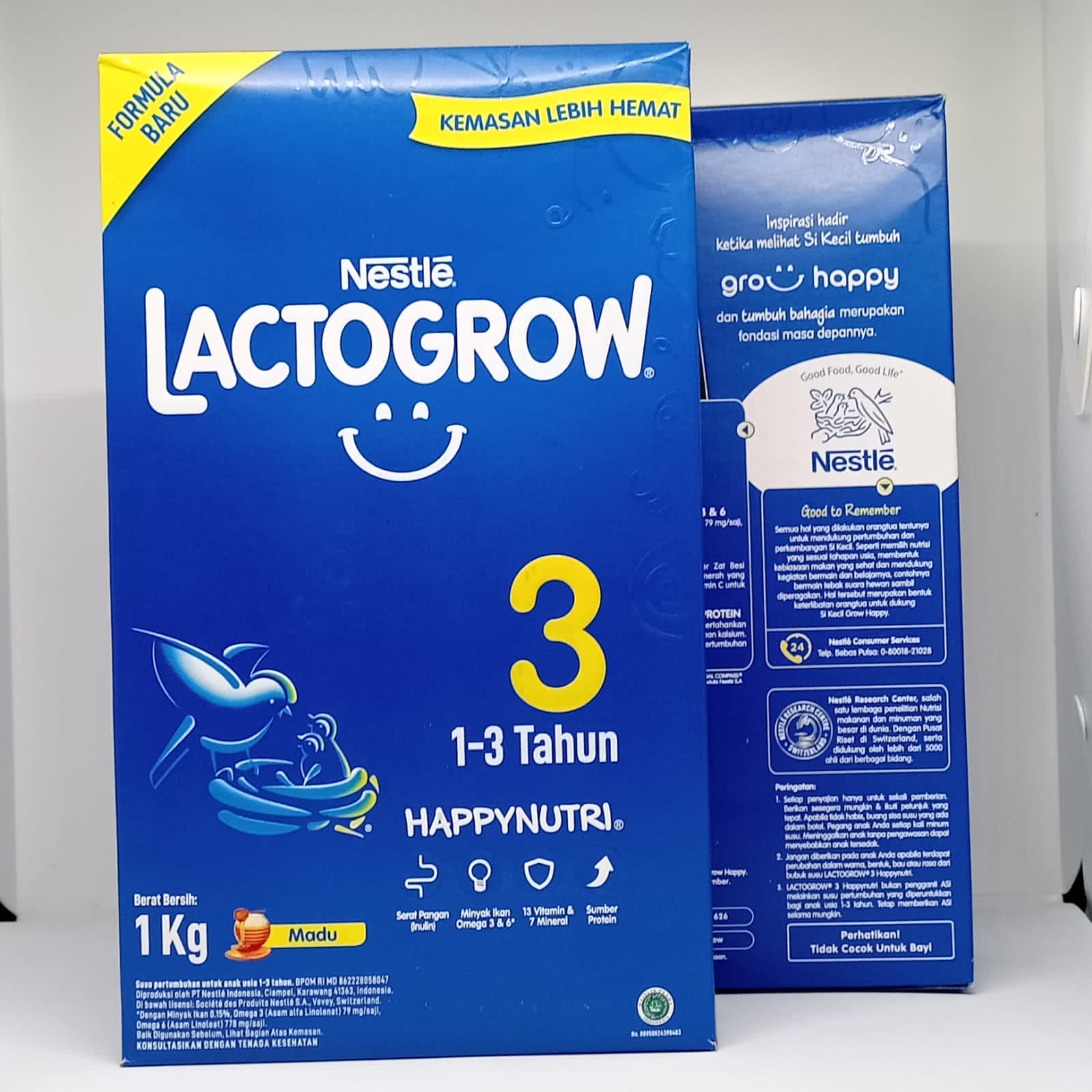 Nestle Lactogrow 3 Susu Pertumbuhan Rasa Madu 1-3 Tahun Box (1kg ...