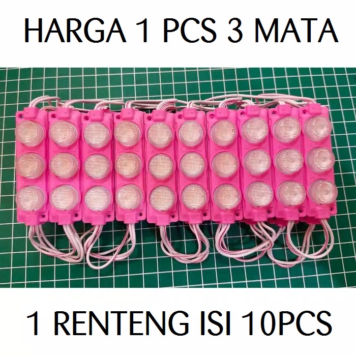 Led Modul Besar 3 Mata 12v Rgb Lampu 3w 12 Volt Mobil Motor Neon Box