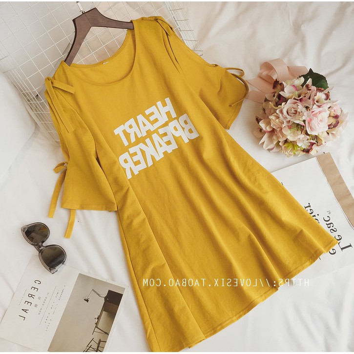 Rok Tali Ikat Pita Korean Style Motif tulisan Dress Pakaian Lengan ...