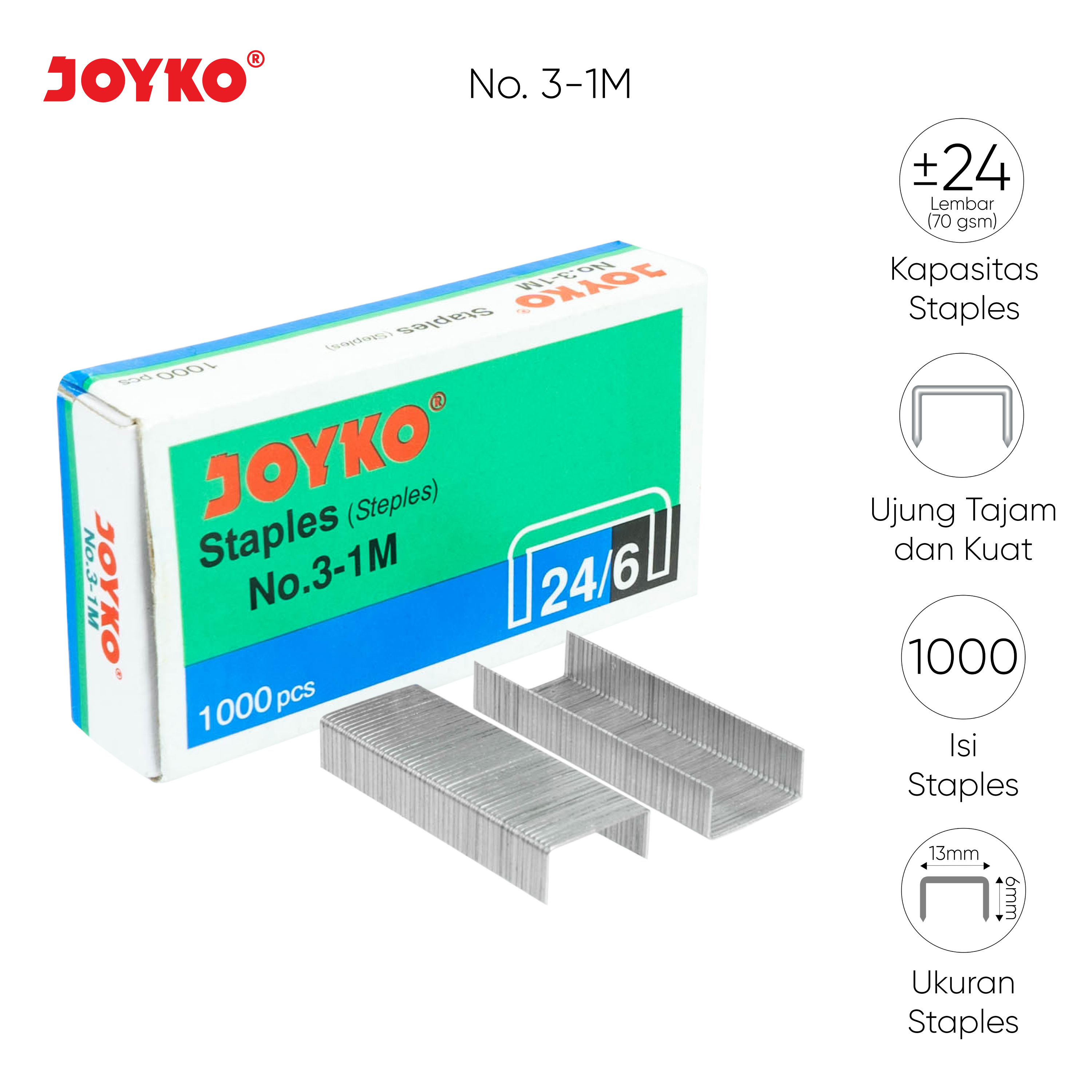 Staples Isi Stapler Refill Stapler Joyko No.3 1 Box 1000 Pcs | Lazada ...