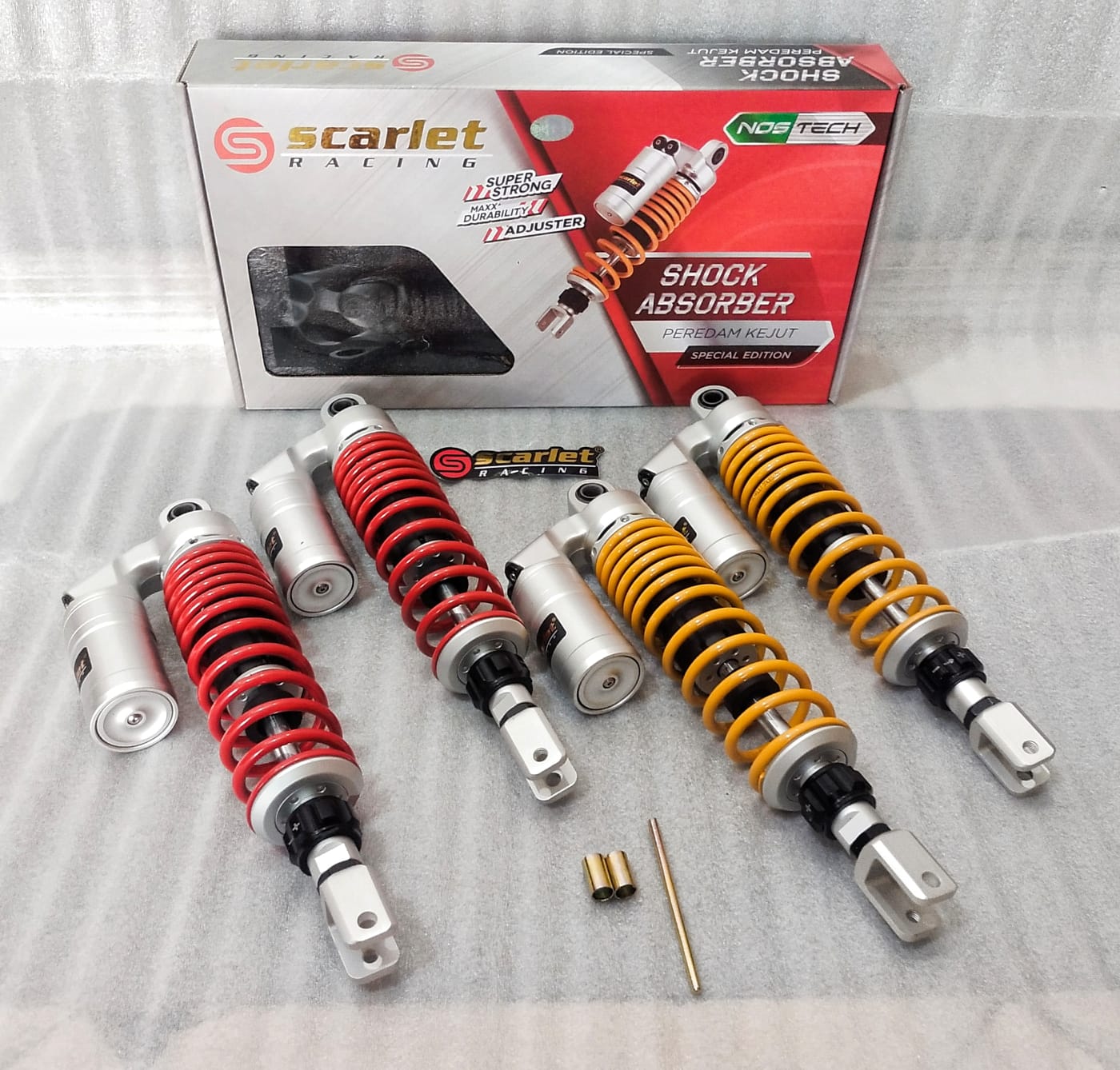 SHOCK SCARLET SHOCKBREAKER TABUNG ATAS PCX / X MAX UK 345 NOSTECH 9031U NOS TECH PCX 150 / X-MAX ...