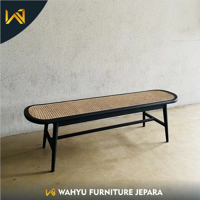 KURSI BENCH KAYU JATI /Kursi Rotan Bench /Bangku kayu | Lazada Indonesia