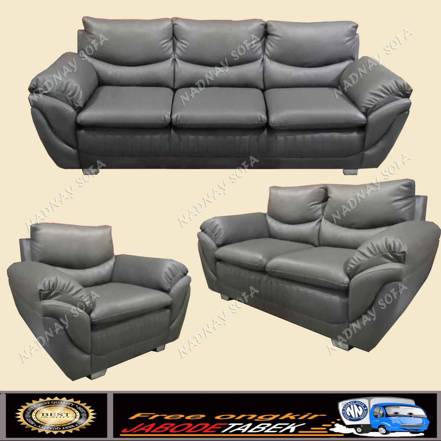 Sofa kursi ruang tamu 321 dudukan NATHAN / sofa 321 seater / sofa set | Lazada Indonesia