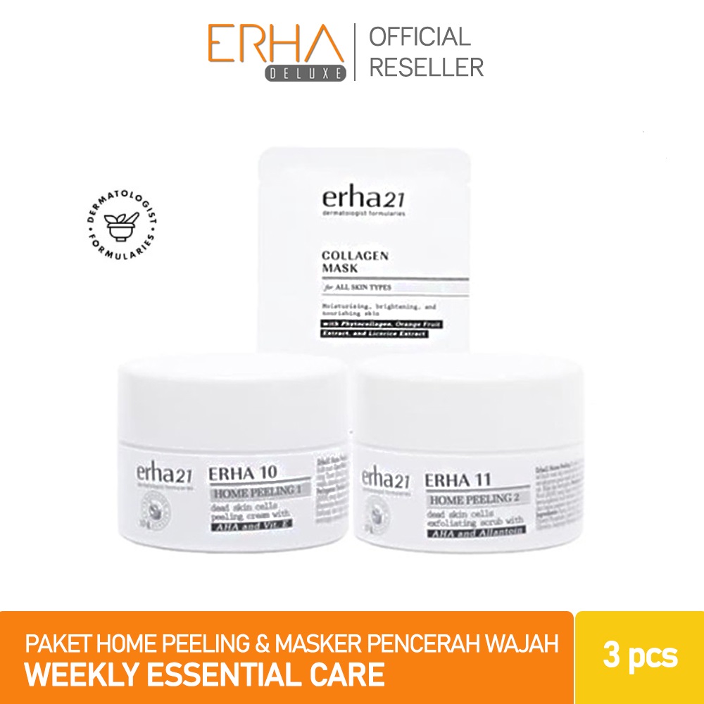ERHA Paket Peeling Wajah - ERHA 10 + 11 + Masker Kolagen 4 Pcs | Lazada ...