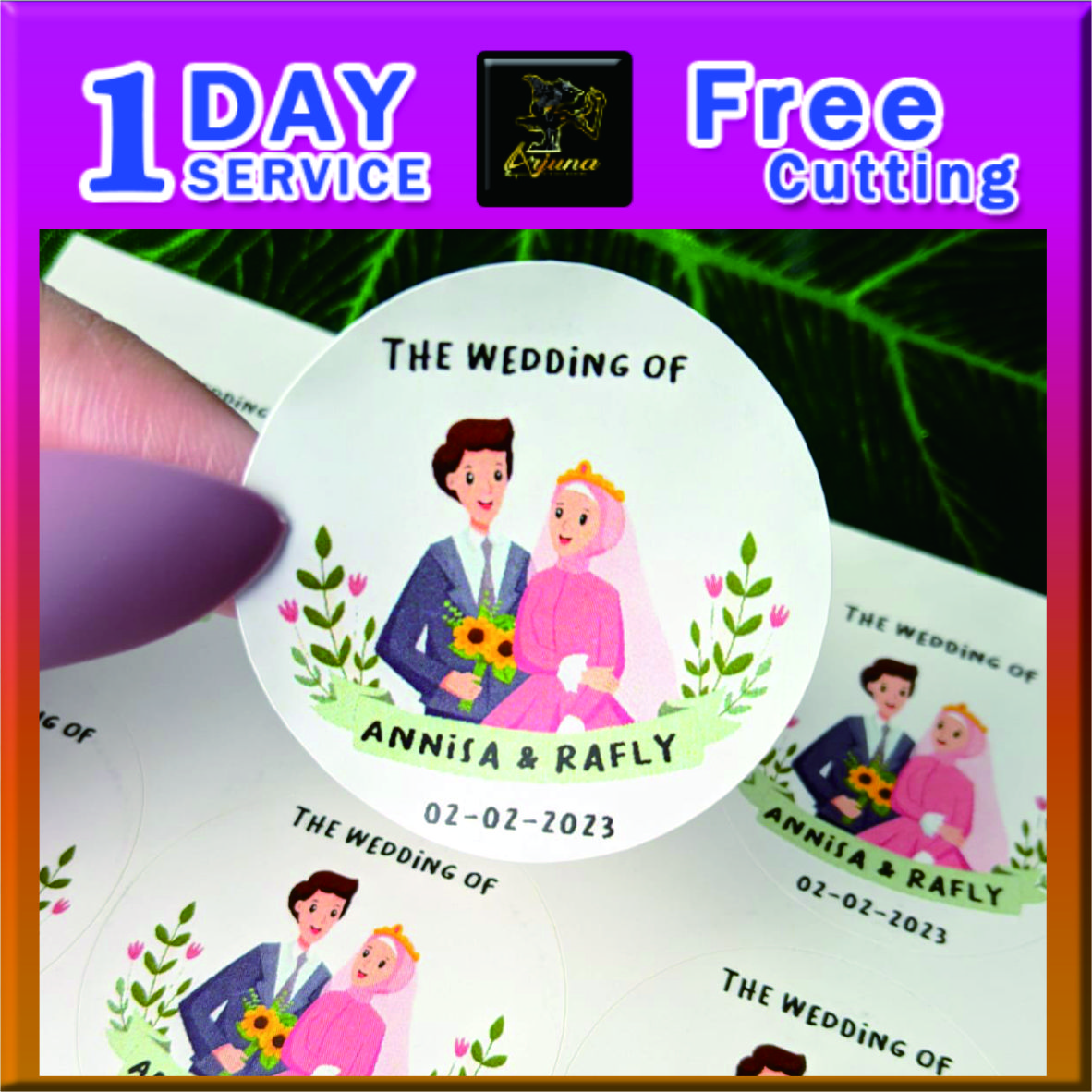 Cetak Sticker Label Bulat Wedding Stiker Pernikahan Souvenir Nikah ...