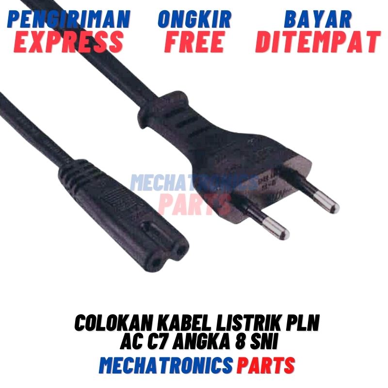 Colokan Kabel Listrik PLN AC C7 Angka 8 SNI 220V Power 2pin Female ...