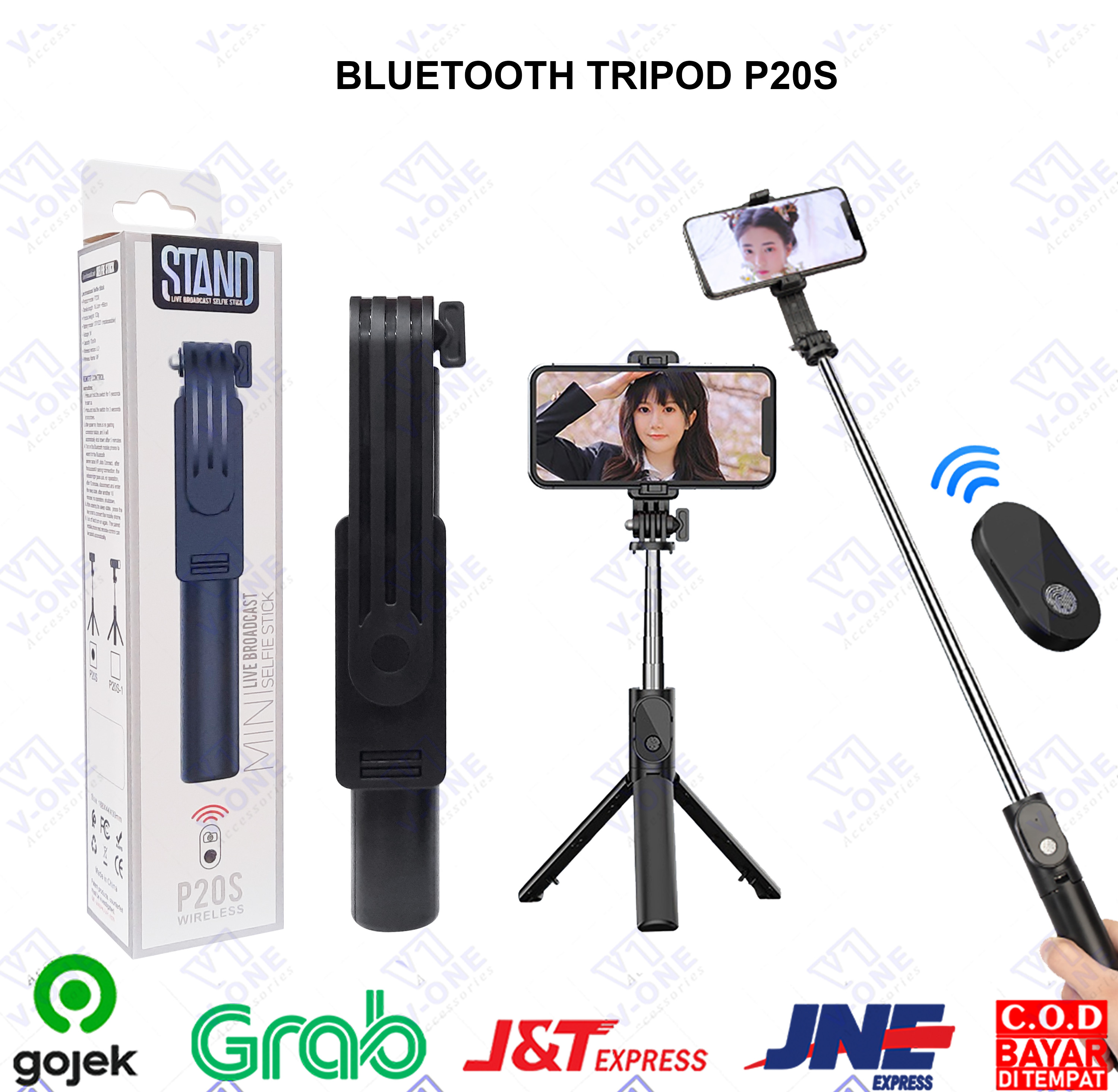 TRIPOD BLUETOOTH REMOTE P20S TONGSIS SELFIE BLUETOOTH | Lazada Indonesia