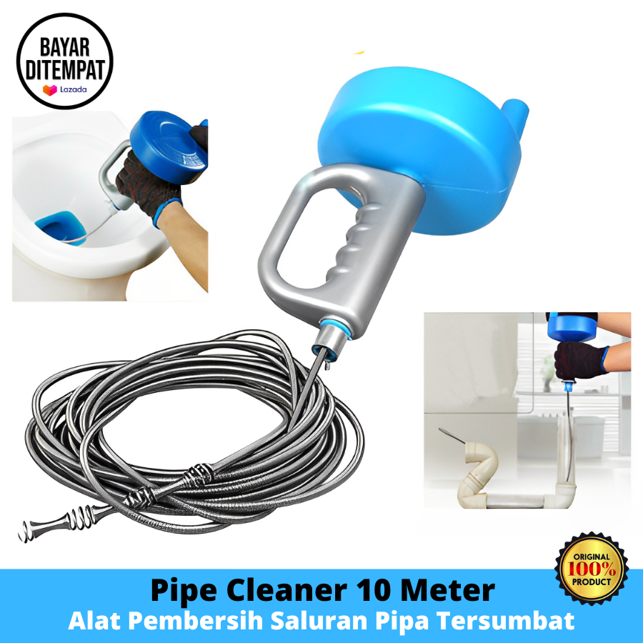 PEMBERSIH SALURAN MAMPET PIPE CLEANER 10 METER SLING KAWAT ANTI MAMPET ...