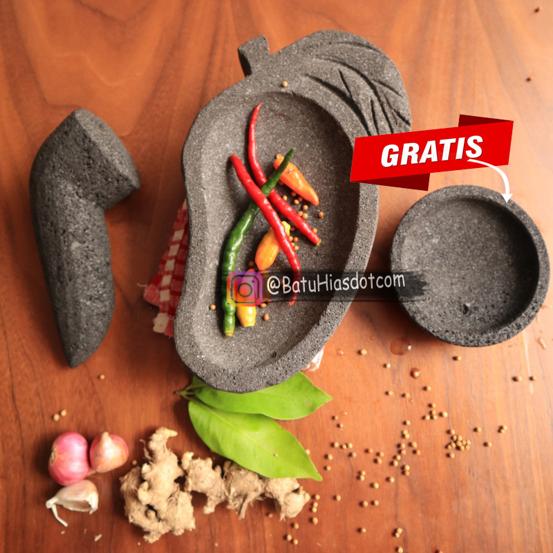 (20 cm ) Mandiri Stone Cobek dan Ulekan / Uleg / Ulegan / Coet ...