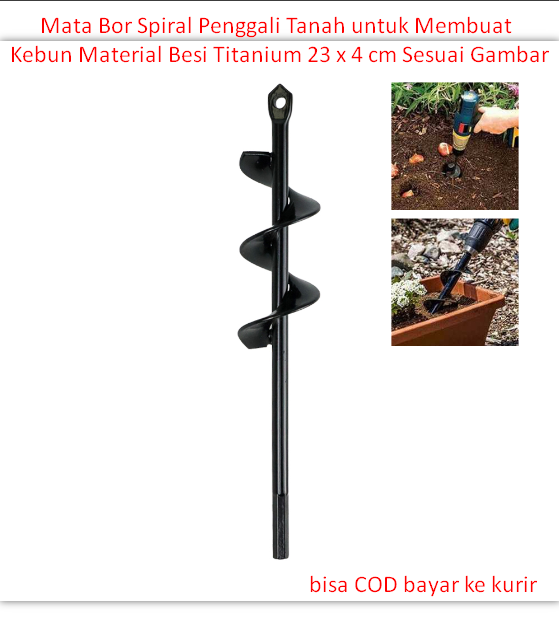 Mata Bor Spiral Penggali Tanah untuk Membuat Kebun Material Besi ...