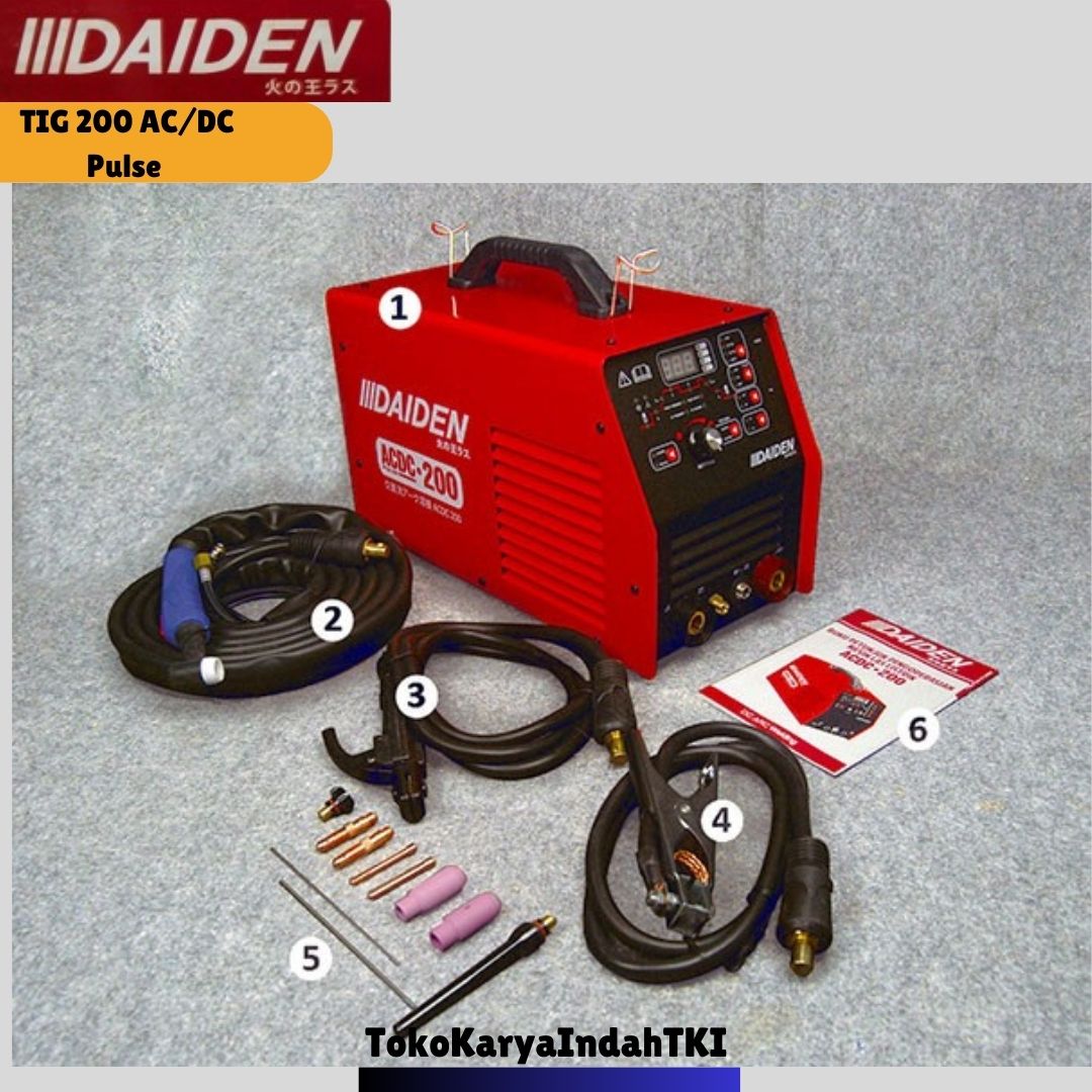 Daiden TIG 200 AC/DC Pulse Welding Inverter Machine Mesin Las alumunium ...