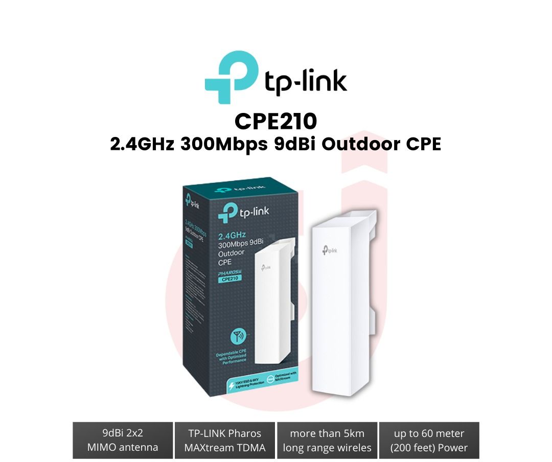 Access Point TP-Link CPE210 2.4GHz 300Mbps 9dBi Outdoor | Lazada Indonesia