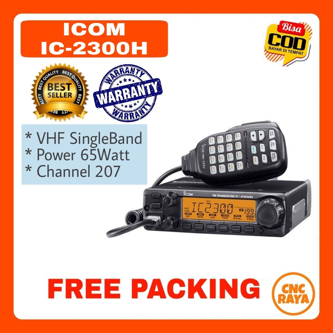 RIG ICOM IC 2300H VHF SingleBand 65Watt Garansi 1 Tahun Walkie Talkie | Radio RIG 2300H Vhf ...