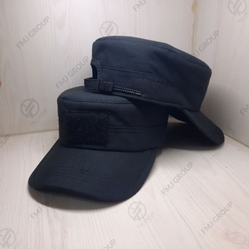 Topi Komando Tactical Army Polos / Topi Komando Perekat Velcro Hitam ...