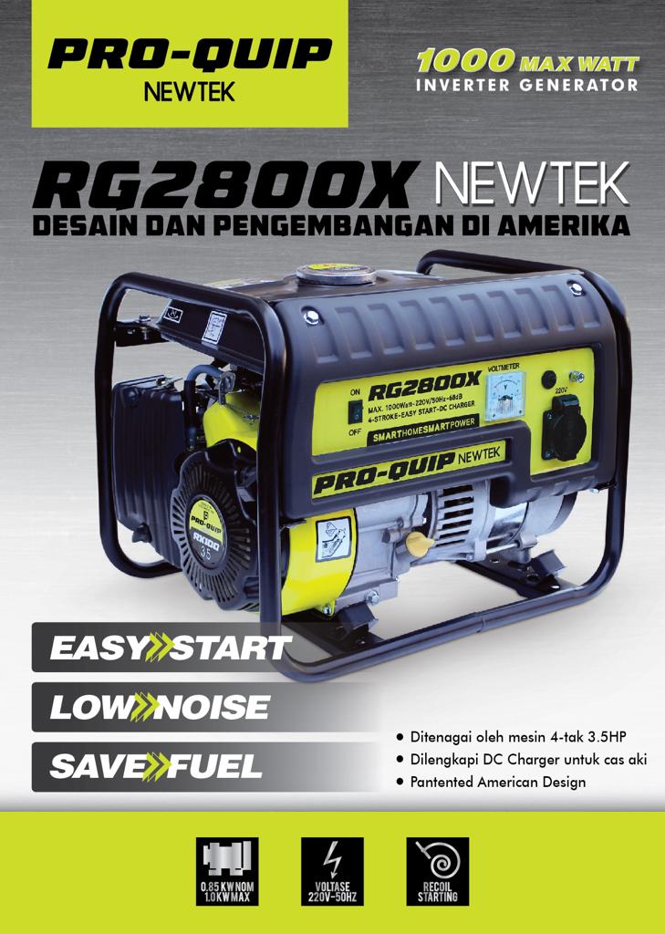 Genset PROQUIP 1000Watt RG2800X 4Tak / Power Generator Proquip 1000W RG 2800X - Gasoline ...
