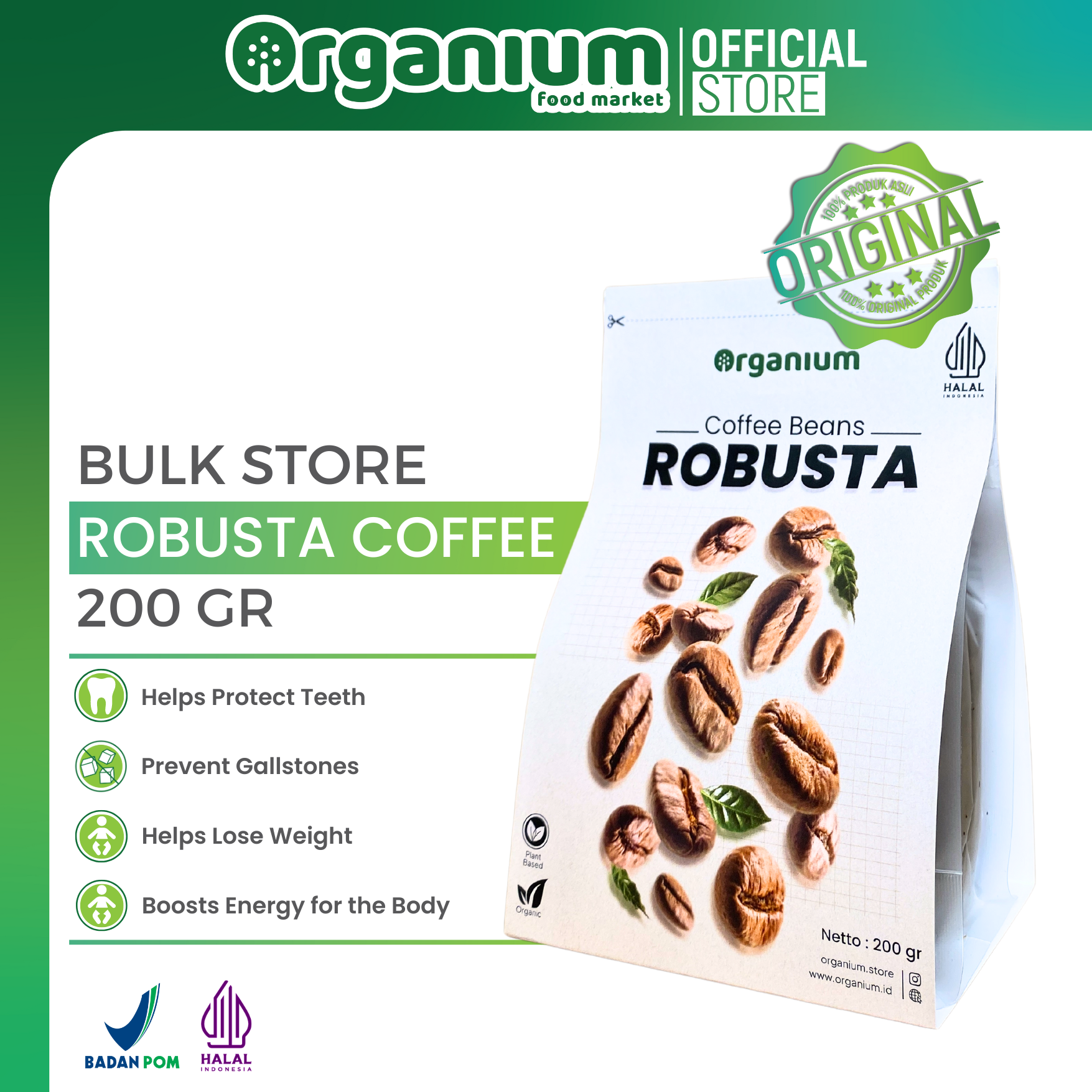 Organium Coffee Beans Robusta 200g | Lazada Indonesia