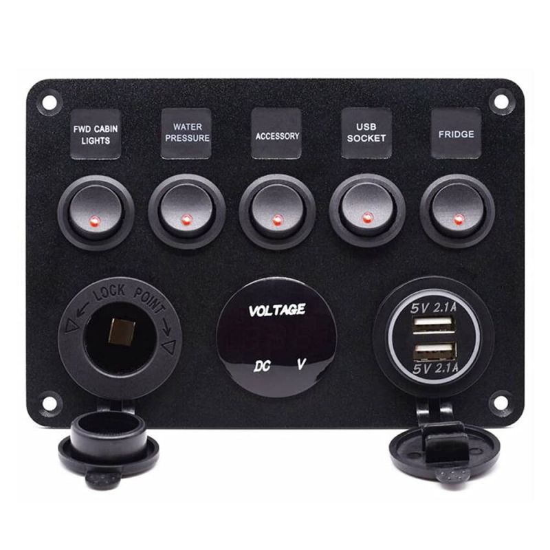 Panel Saklar Mobil Universal 12v 24v Paket Saklar Lampu 5 Tombol ...