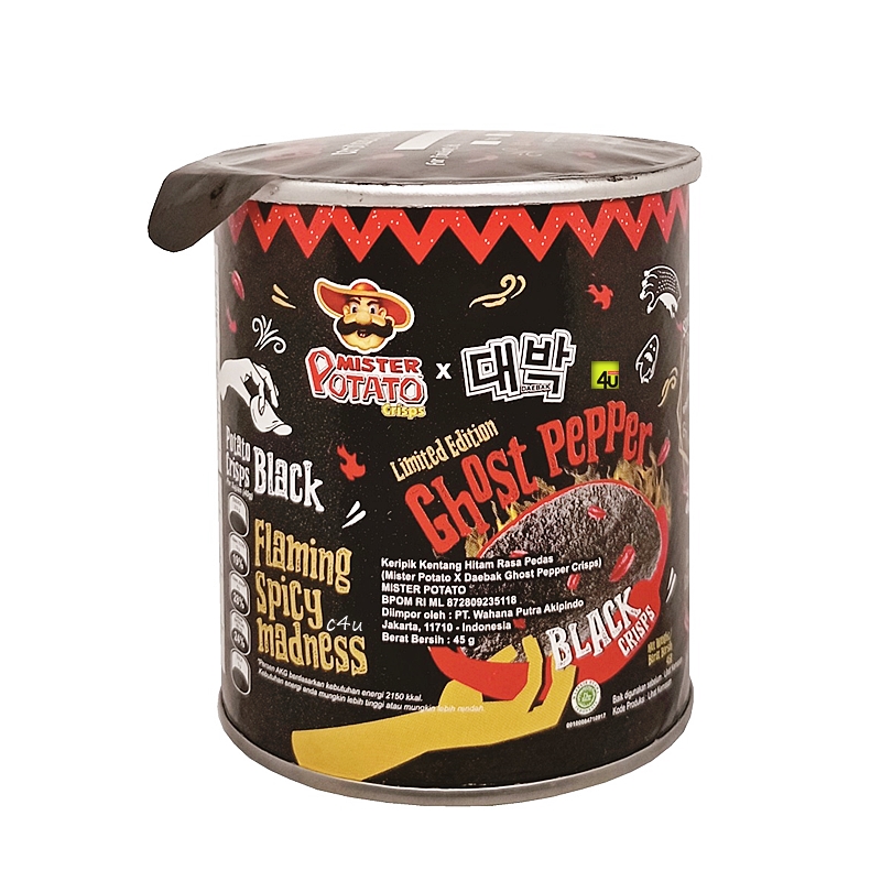 Mister Potato Ghost Pepper Black Potato Crisps Tabung Kecil