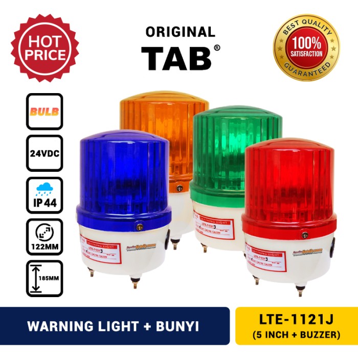 Lampu Darurat Bohlam 5 " Rotary Warning Light + Buzzer 24V DC TAB ...