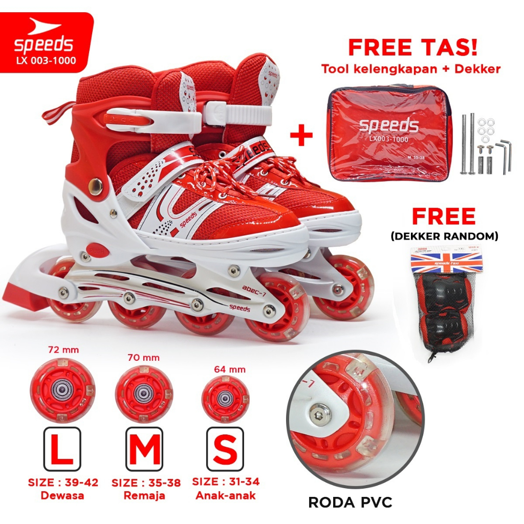 Speeds Roller Skate Sepatu Roda Anak-anak Dewasa Inline Roda Full Karet ...