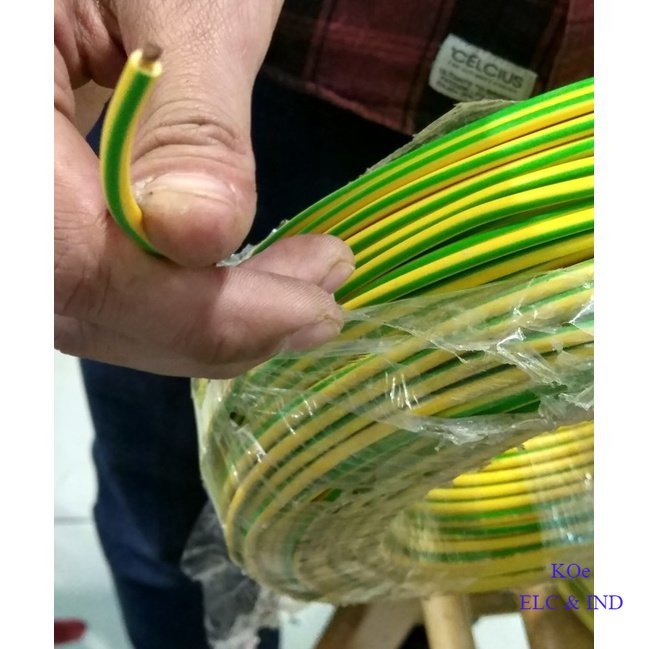 Kabel grounding NYA 2,5mm kawat tunggal meter kuning hijau 2.5 mm 2,5 ...