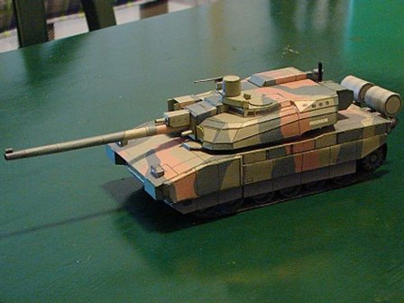DIY Papercraft Lembar kertas pola Tank Militer Leclerc Main Battle ...