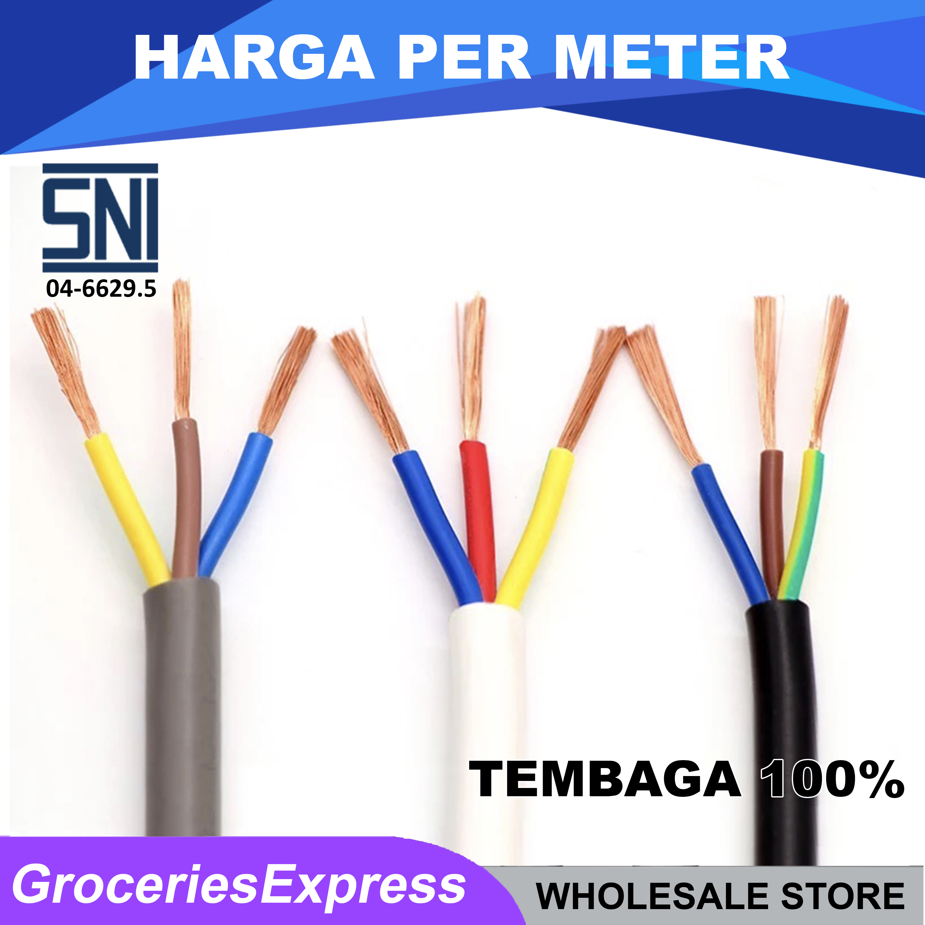 Kabel HYO NYYHY 3x0 75 SNI Serabut Tembaga Murni PVC Hitam / Coklat ...