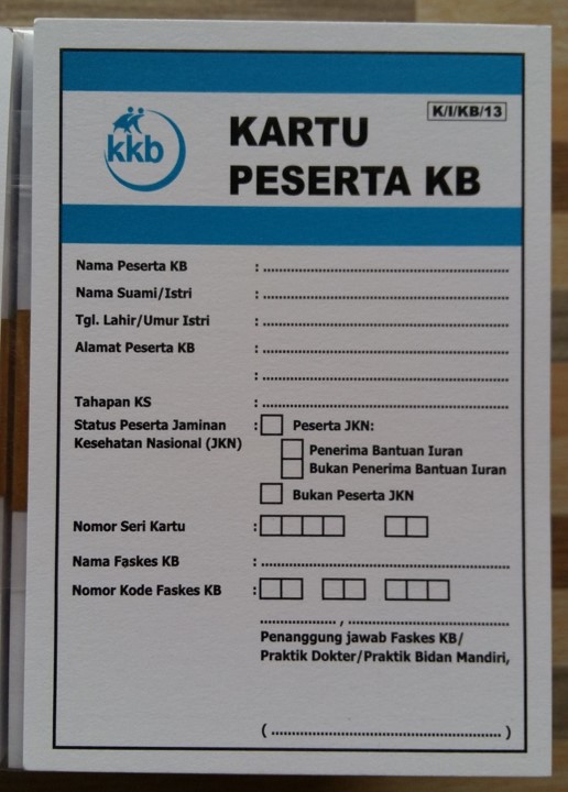 KARTU KB | Kartu Peserta Keluarga Berencana | Harga 50 Kartu | Lazada ...
