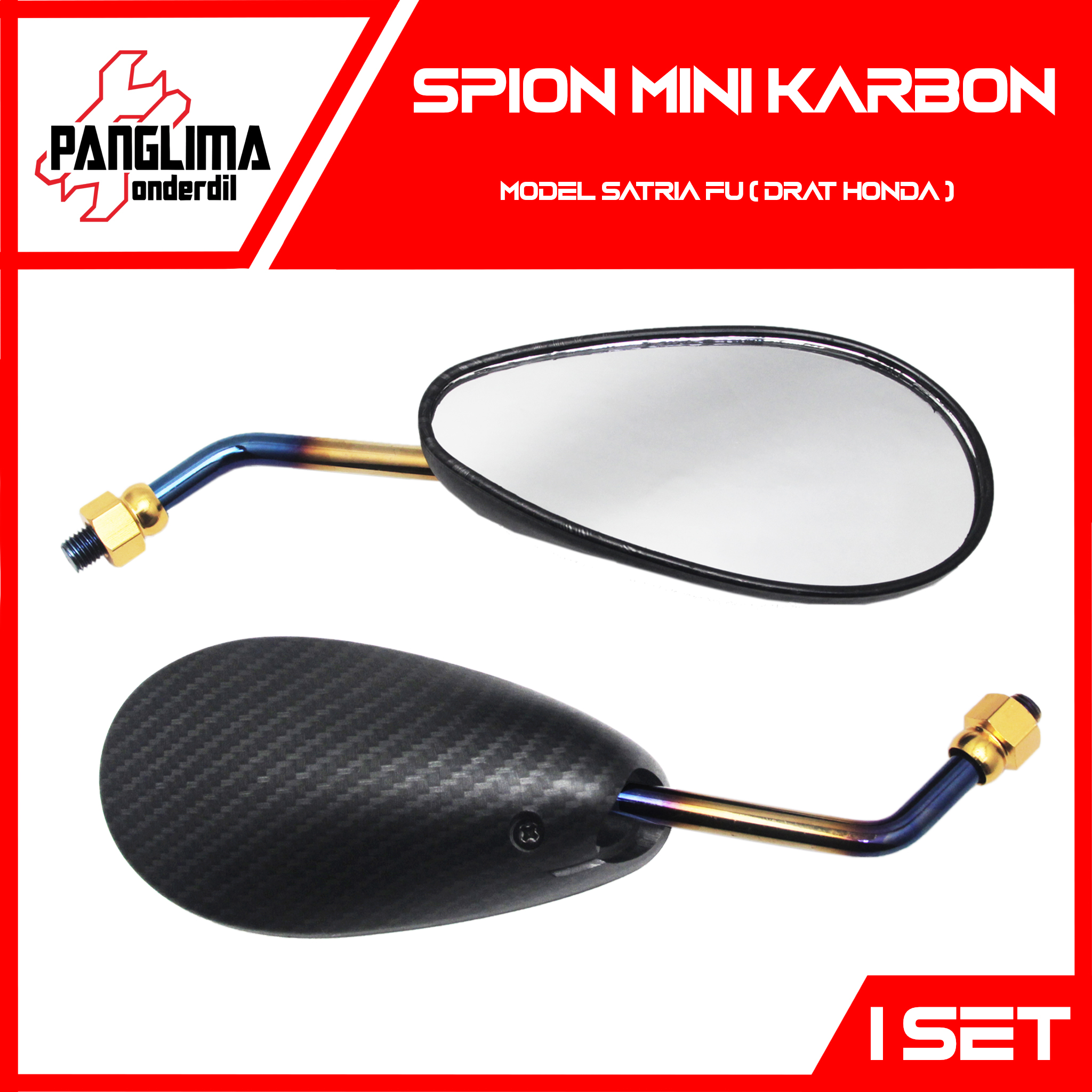 Spion Mini Model Satria FU Satria FU 150 Carbon-Karbon Twotone Drat ...