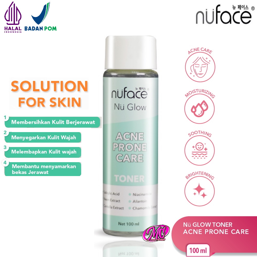 Nuface Nu Glow Acne Prone Care Toner (Normal to Oily Skin Toner / Perawatan Jerawat) | Lazada ...