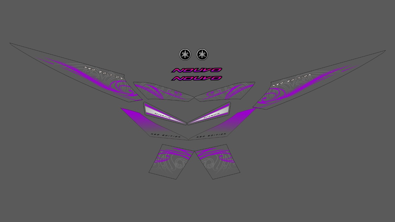 STRIPING STICKER VARIASI NOUVO Z NEO TRANSPARAN BATIK UNGU | Lazada ...